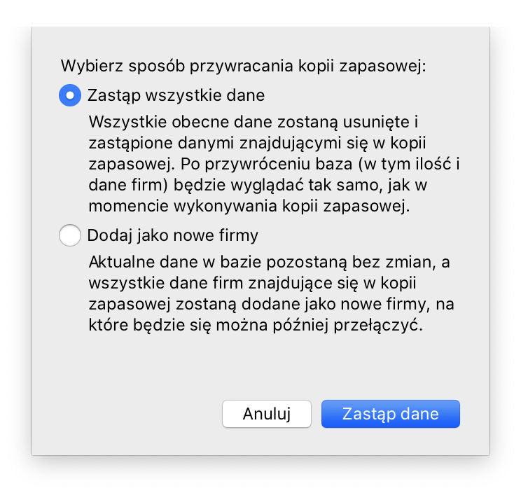 FakturaLight - Instrukcja obsługi - Kopia zapasowa